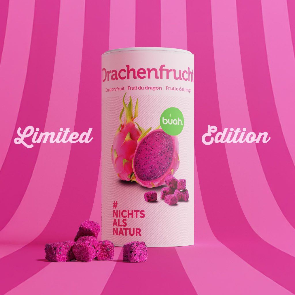Pink. Exotisch. Natürlich. buah launcht gefriergetrocknete ...